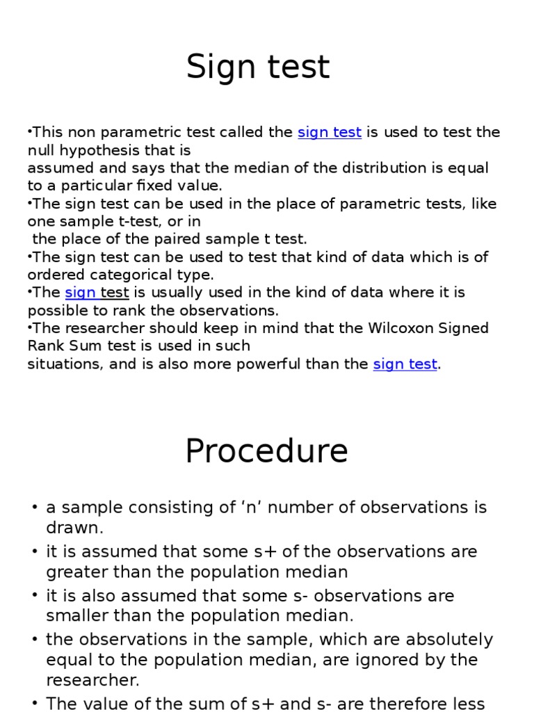 Sign Test | PDF | Probability And Statistics | Inductive Reasoning