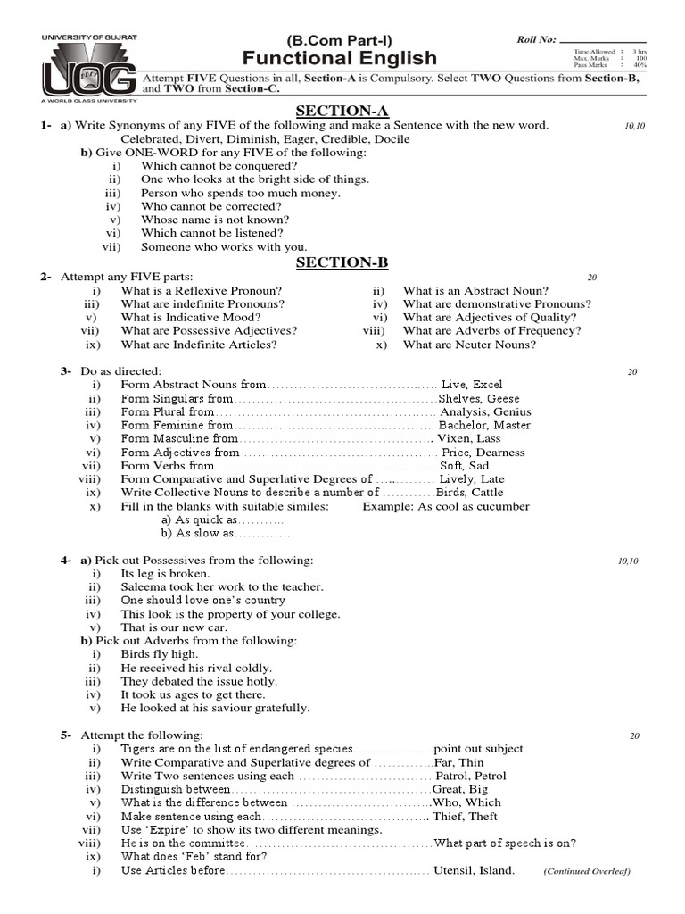 3 - Functional English | PDF | Grammatical Gender | Pronoun