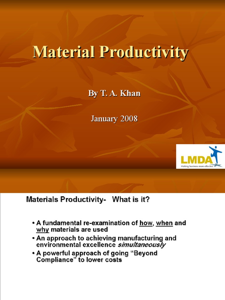Material Productivity | PDF | Inventory | Distribution (Business)