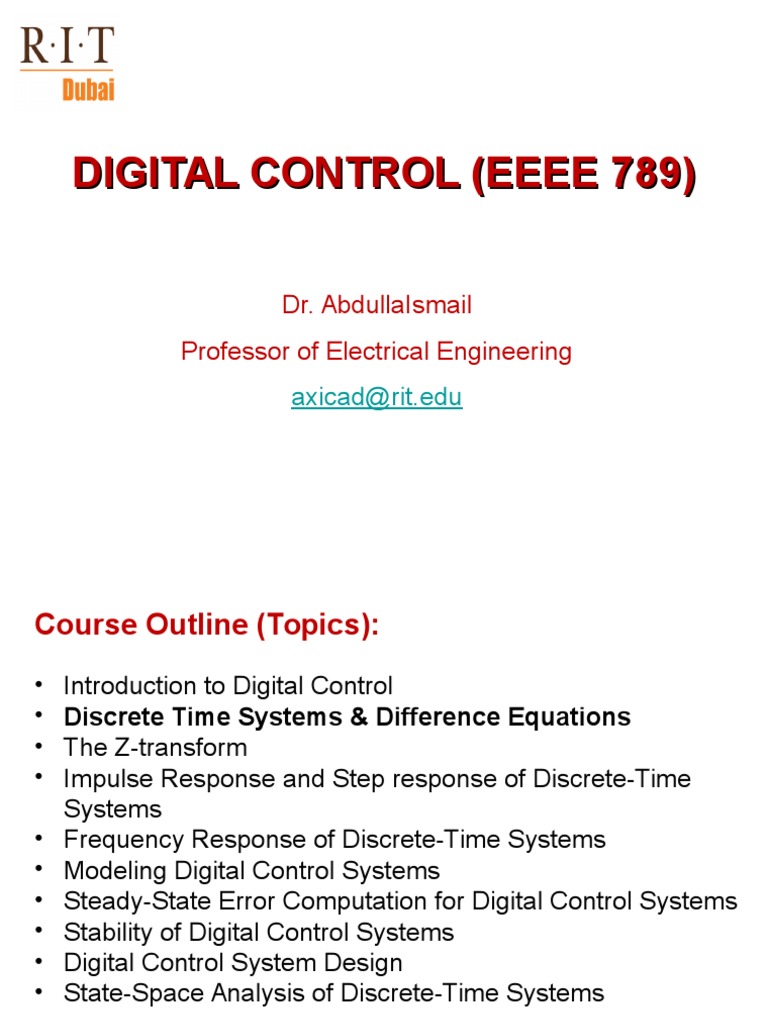 Discrete Time Systems Discrete Time Systems & Difference Equations ...