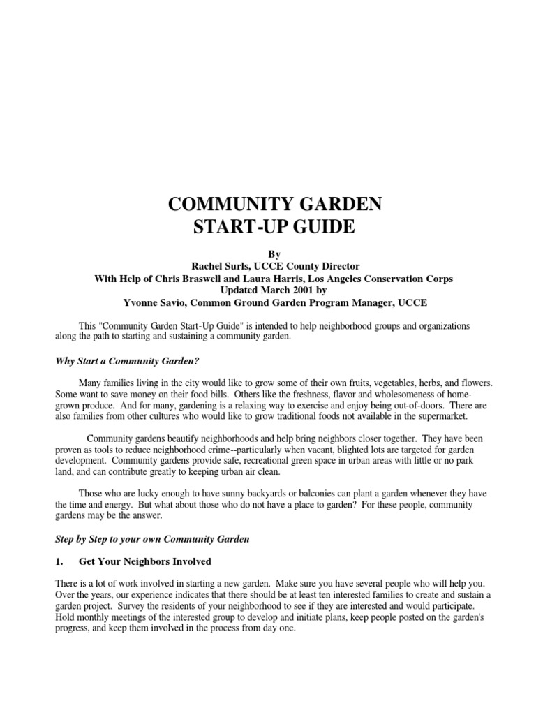 Community Garden Start-Up Guide | PDF | Indemnity | Liability Insurance
