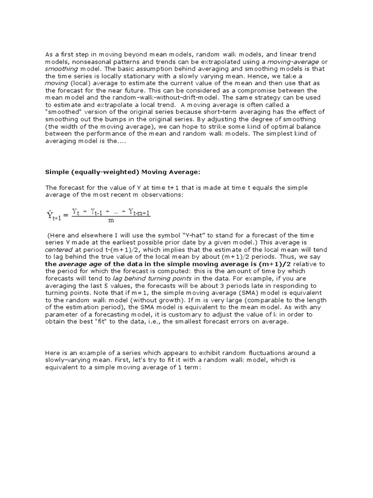 Moving Average and Exponential Smoothing Models | PDF | Moving Average ...