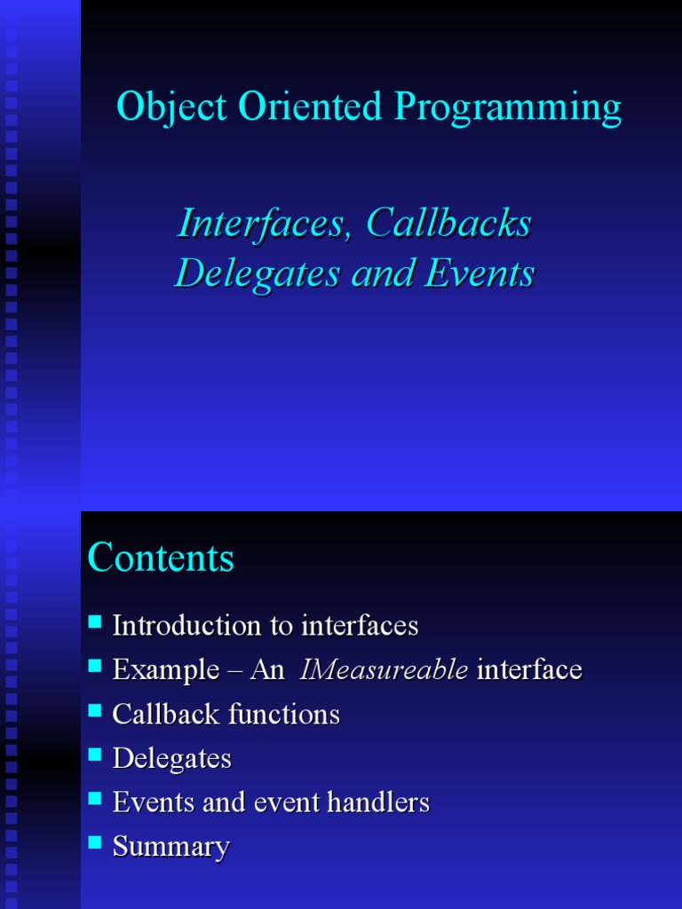 Understanding Interfaces and Callbacks in OOP | PDF | Method (Computer Programming ...