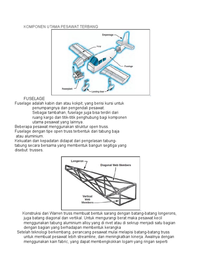 Komponen Utama Pesawat Terbang | PDF