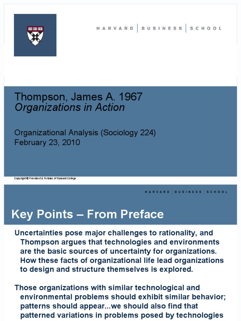 Thompson, James A. 1967 Organizations in Action | PDF | System ...