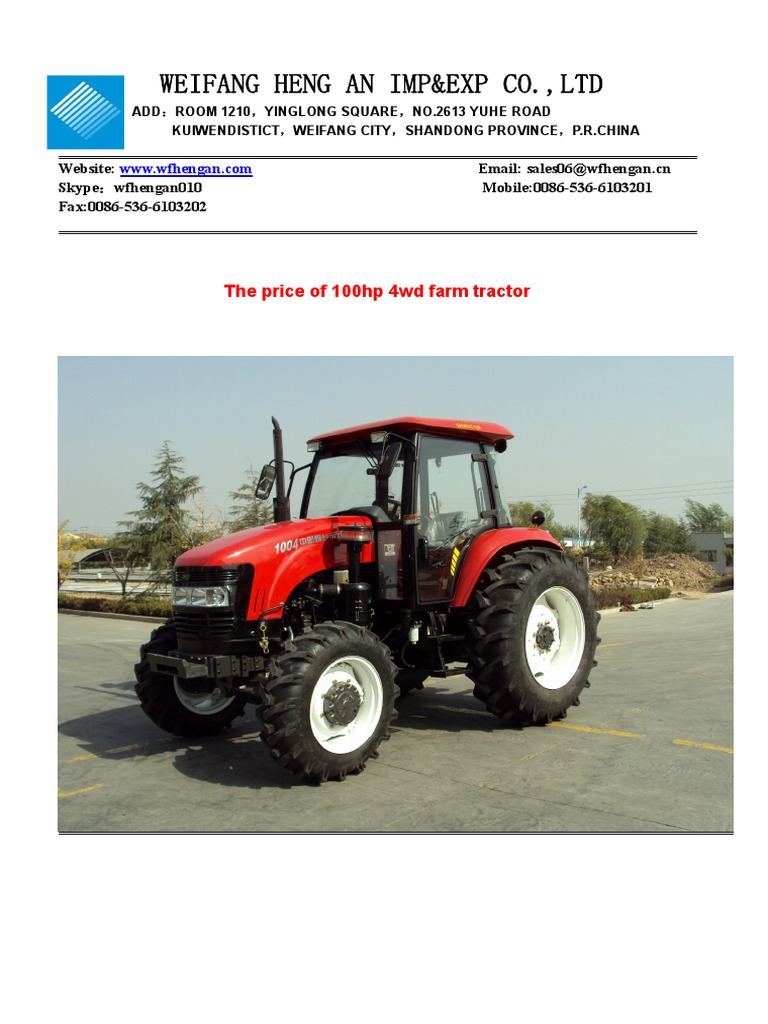 100hp 4wd Tractor Price | PDF