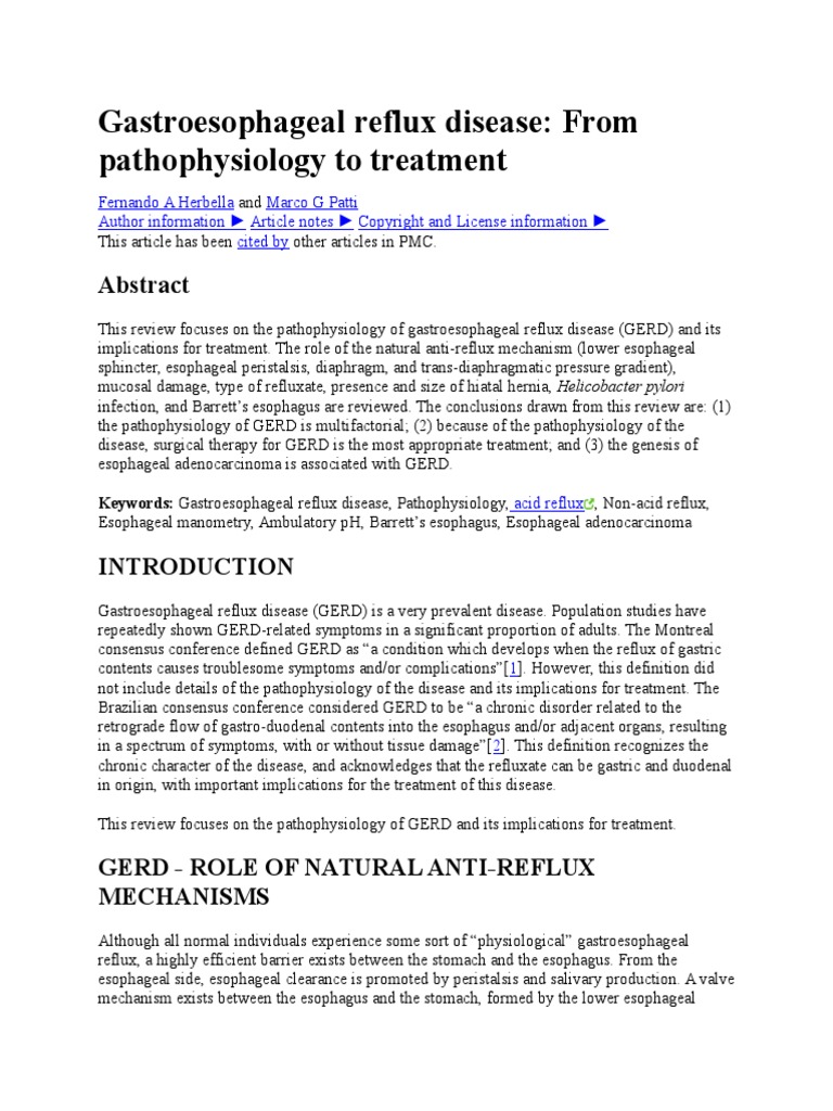 Gastroesophageal Reflux Disease. | PDF | Gastroesophageal Reflux ...