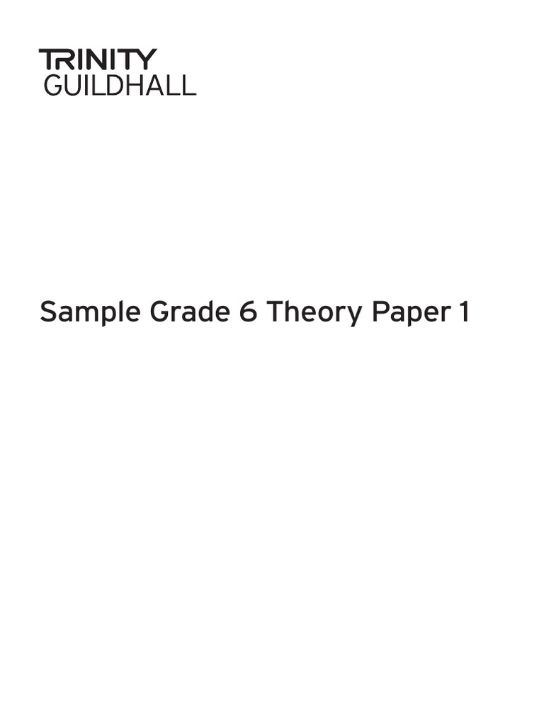 Grade 6 Music Theory Exam Paper | PDF | Minor Scale | Chord (Music)
