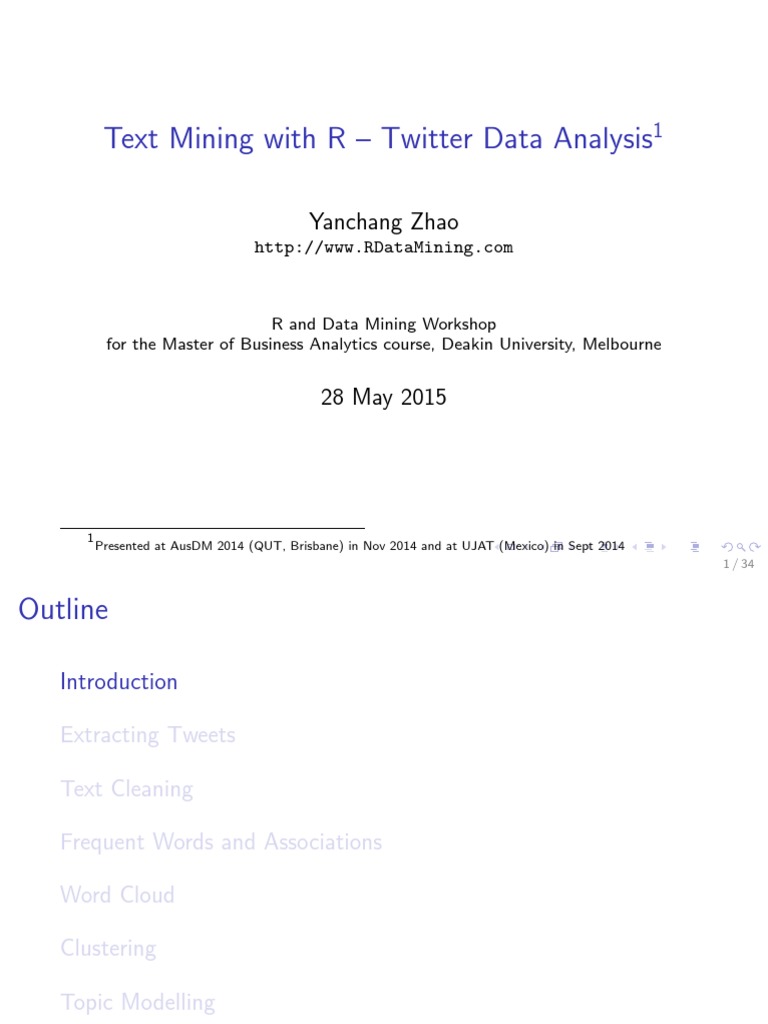 RDataMining Slides Text Mining | PDF | Analytics | Twitter