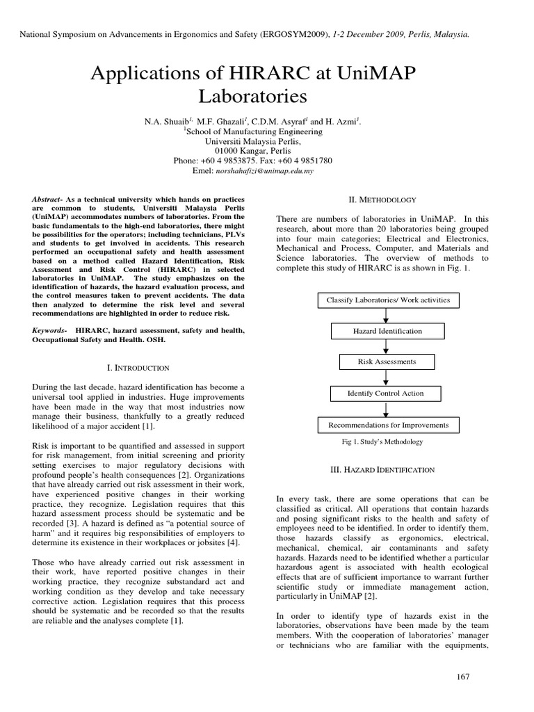 Contoh HIRARC UNIMAP | PDF | Laboratories | Risk