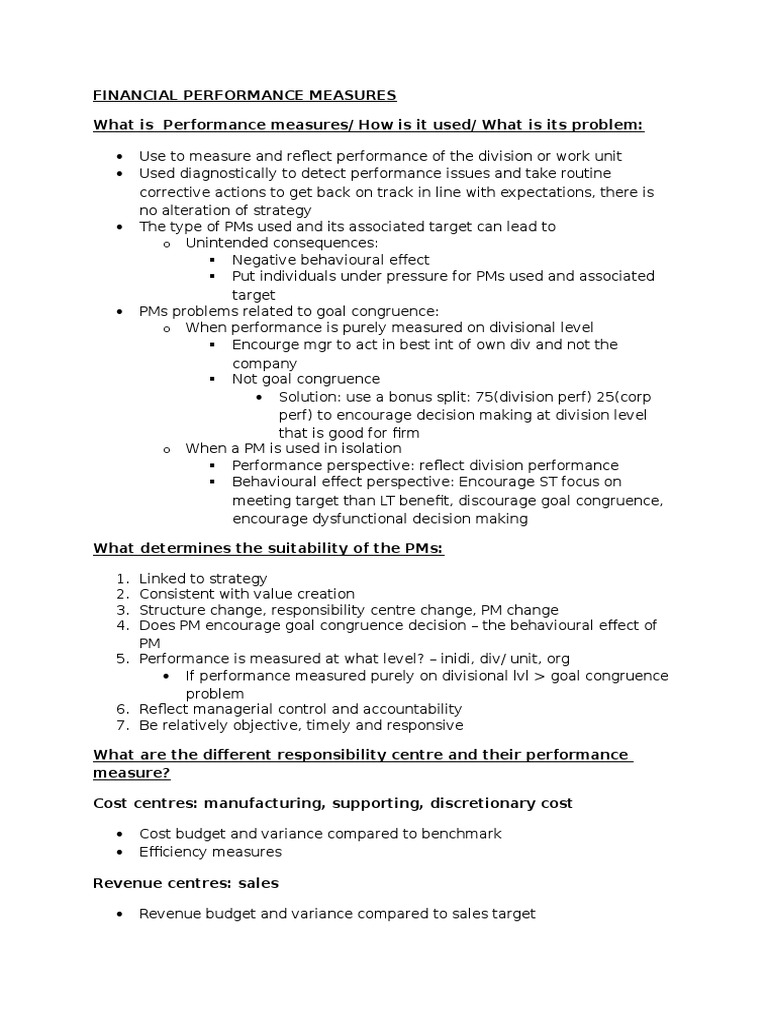 Enterprise Performance Management Notes | PDF | Return On Investment ...