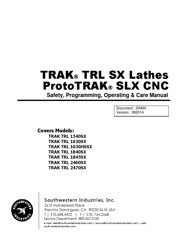 ProtoTRAK Operating Manual | PDF | Numerical Control | Manufactured Goods