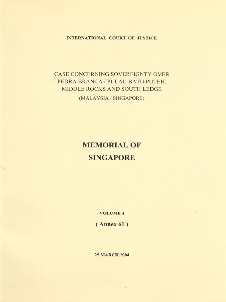 Pedra Branca Sovereignty Case | PDF | Nature