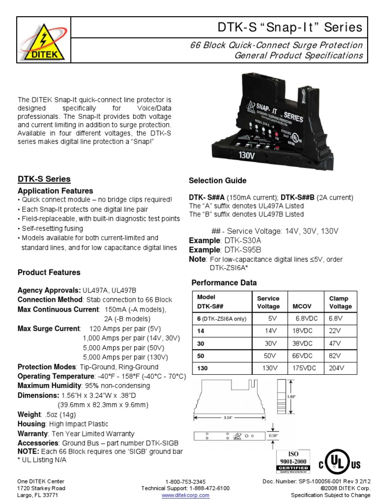 Ditek DTK-DTKS50B12PK Data Sheet | PDF | Computers