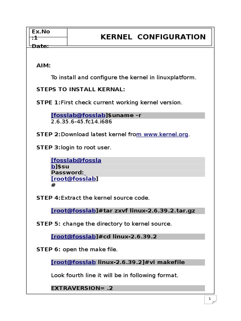 Kernel Configuration: To Install and Configure The Kernel in ...