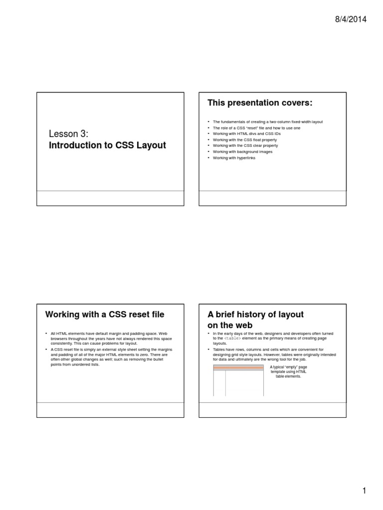 Css Layout Pdf Cascading Style Sheets Hyperlink