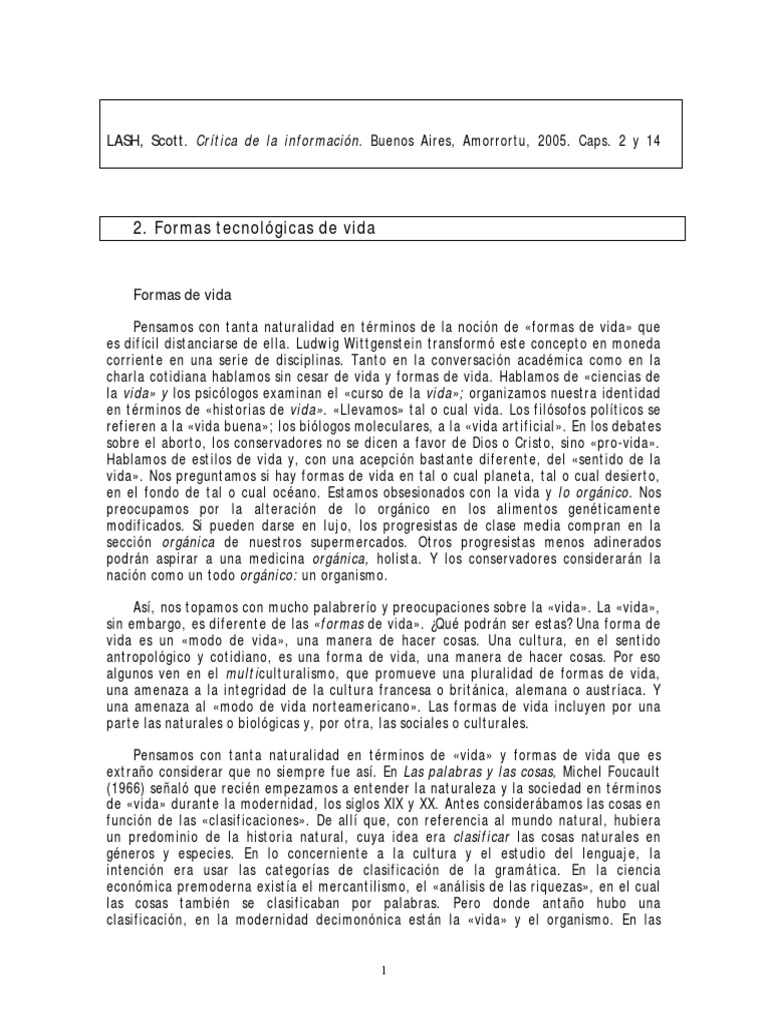Scott Lash Critica de La Informacion | PDF | Propiedad intelectual ...