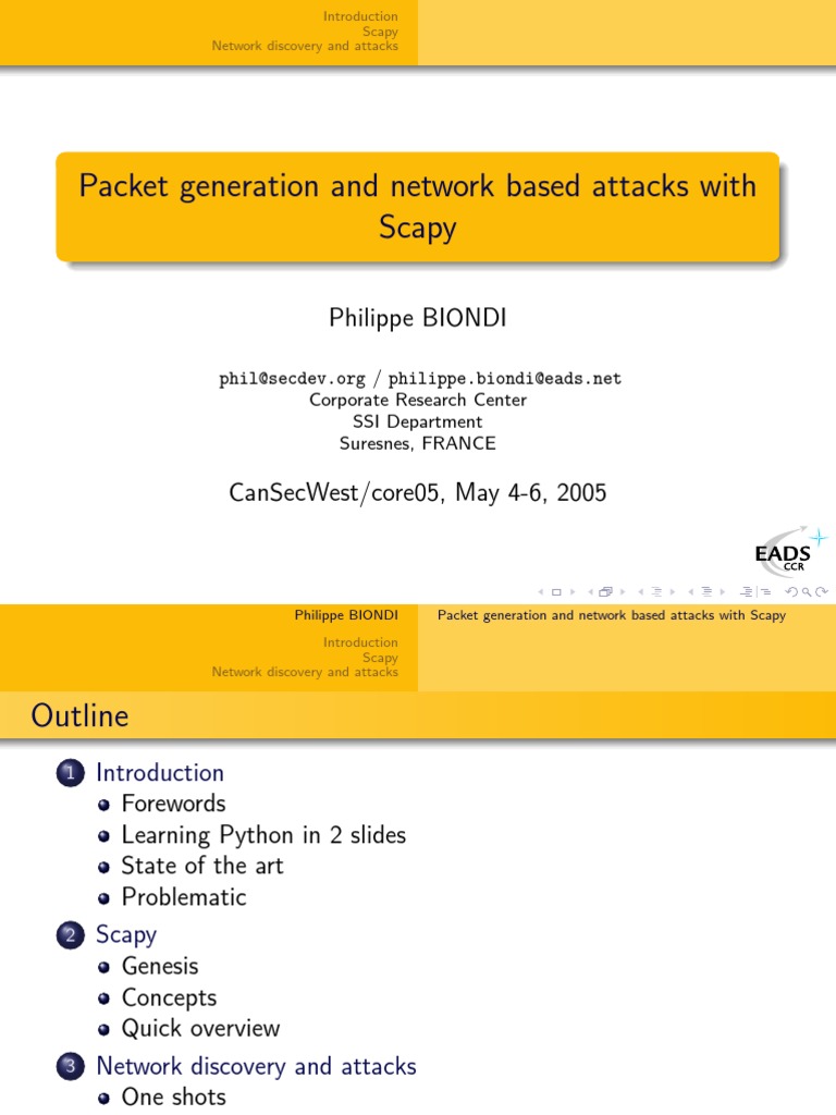Scapy Packet Forgery Pdf Internet Protocols Port Computer Networking