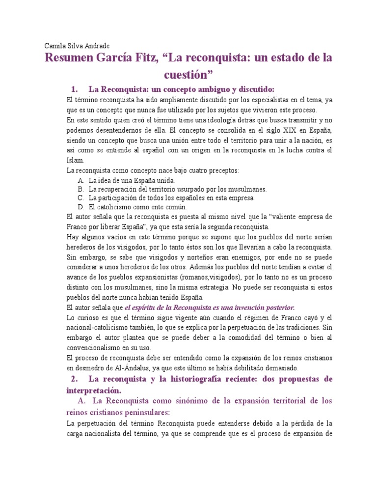 Resumen García Fitz, La Reconquista | PDF | Yihad | Baja Edad Media