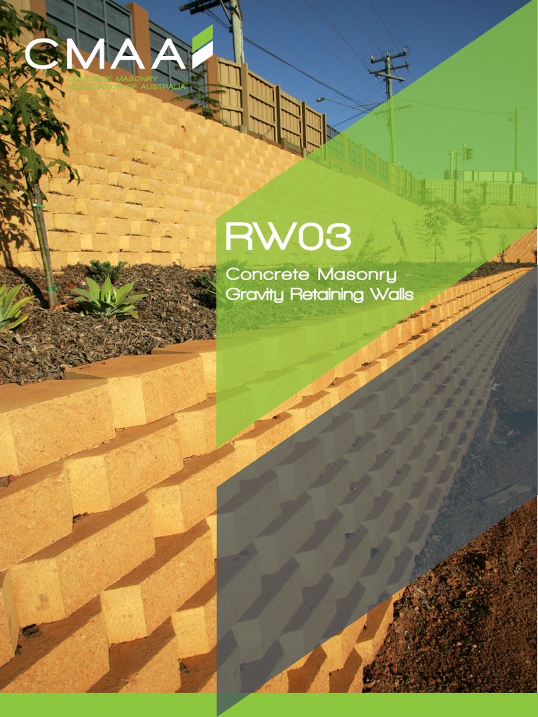 RW03 Concrete Masonry - Gravity Retaining Walls | PDF | Geotechnical ...
