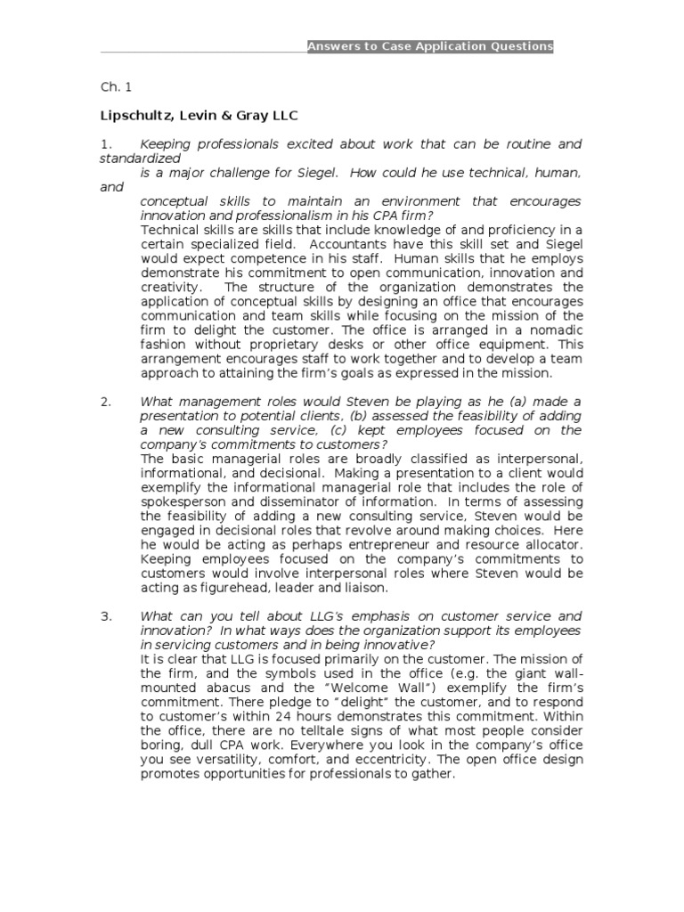 Case Application Answers Summary | PDF | Competitive Advantage ...