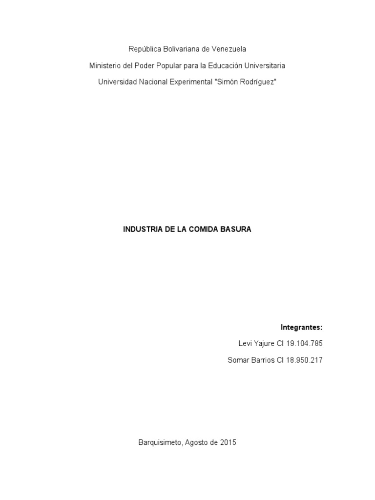 Industria de La Comida Procesada | PDF