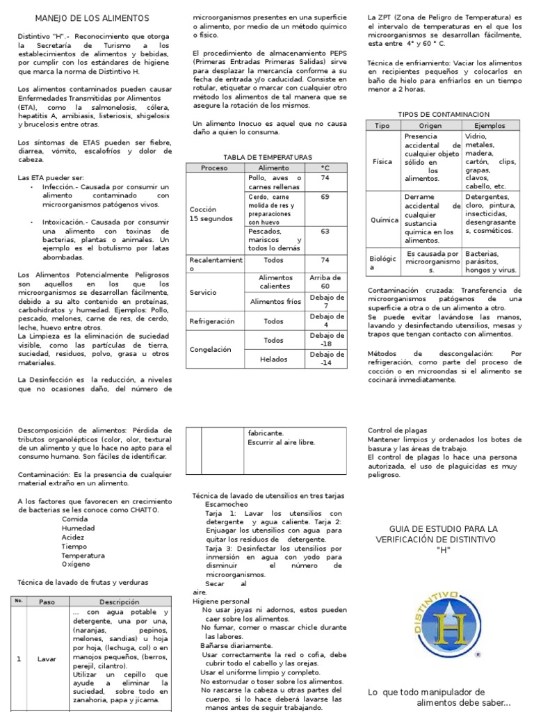 Triptico de Estudio H | PDF | Carne | Alimentos
