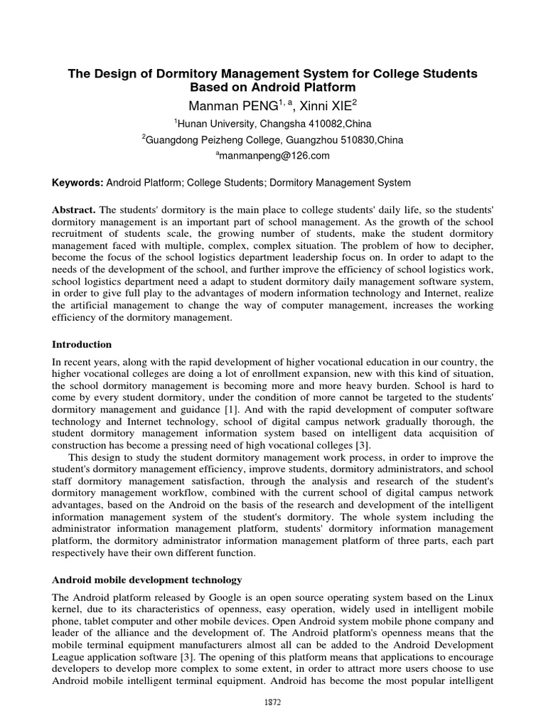 Android-Based Dormitory Management System | PDF | Android (Operating ...