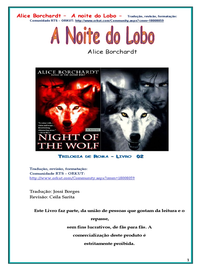 02 - A Noite Do Lobo | PDF | Lobo-cinzento | Incêndios