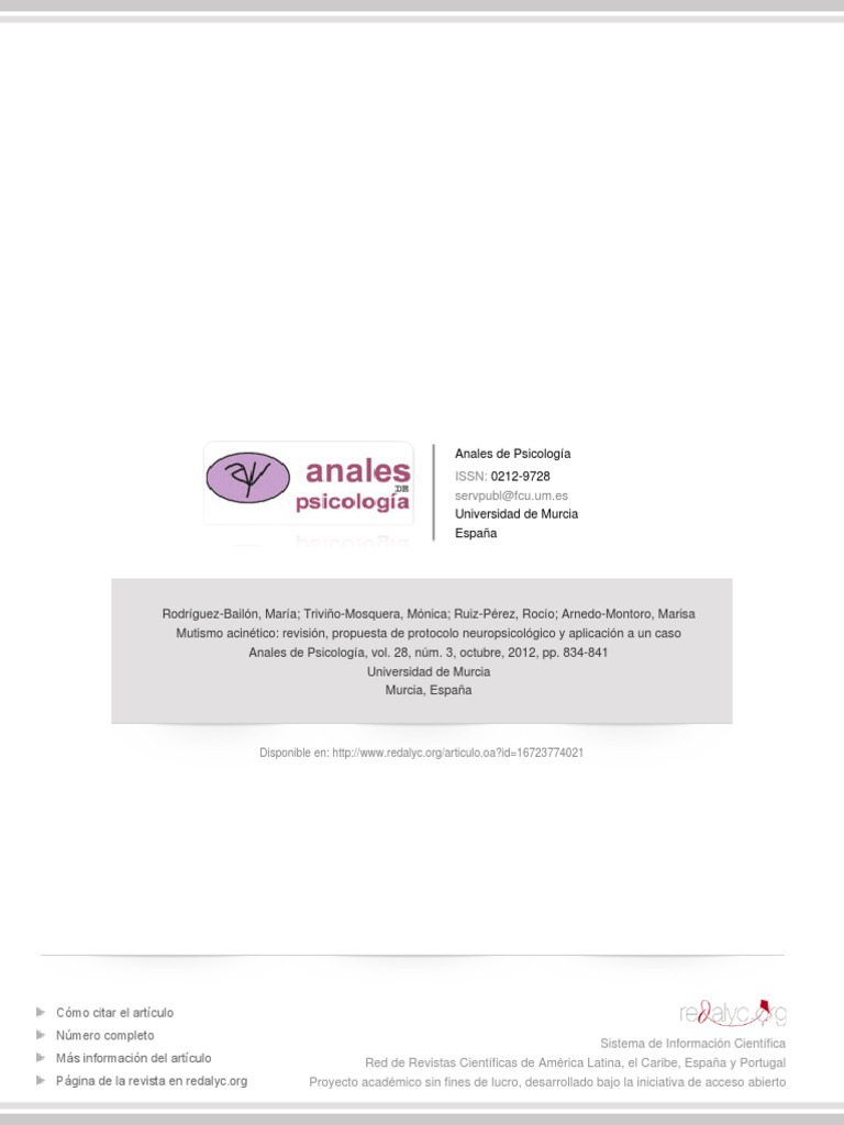 Mutismo Acinético | PDF | Neuropsicología | Afasia