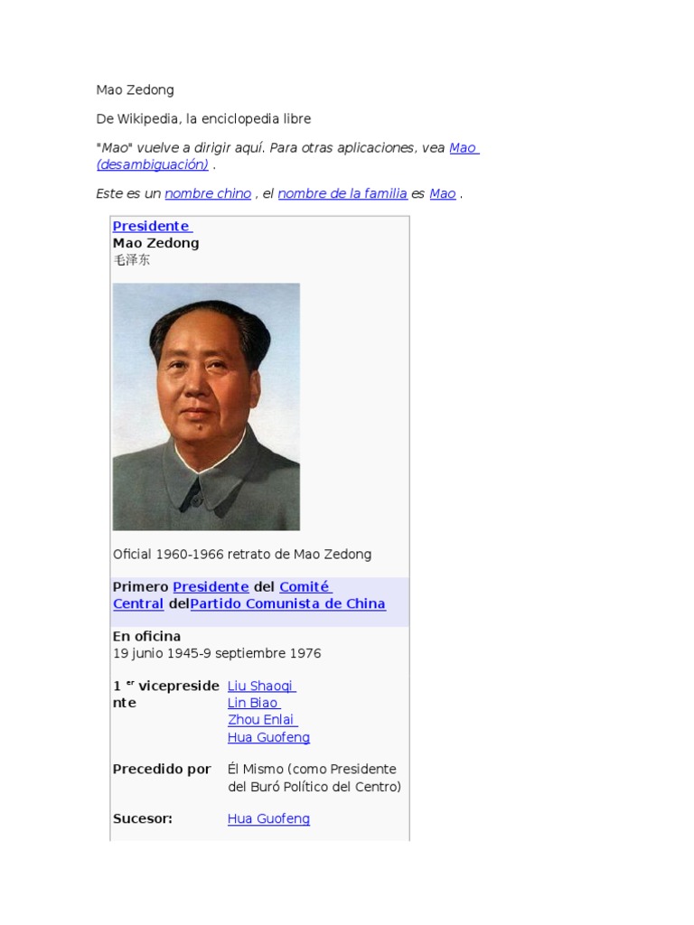 Mao Zedong | PDF | Mao Zedong | Partido Comunista de China