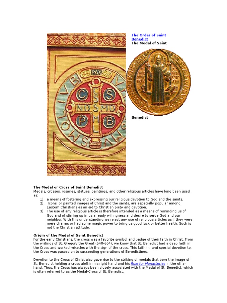 Benedictine Medal Facts | Christian Worship And Liturgy | Catholic ...