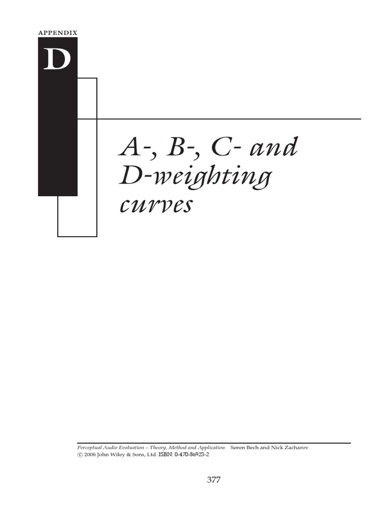 A-, B-, C - and D - Weighting Curves | PDF