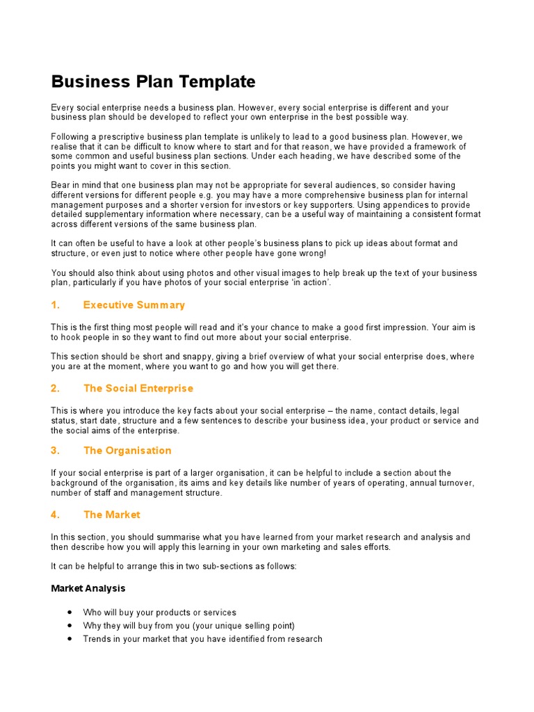 Sample Business Plan Outline