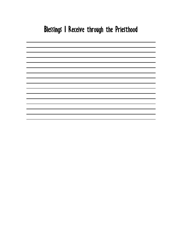 Priesthood Blessings Handout Back | PDF