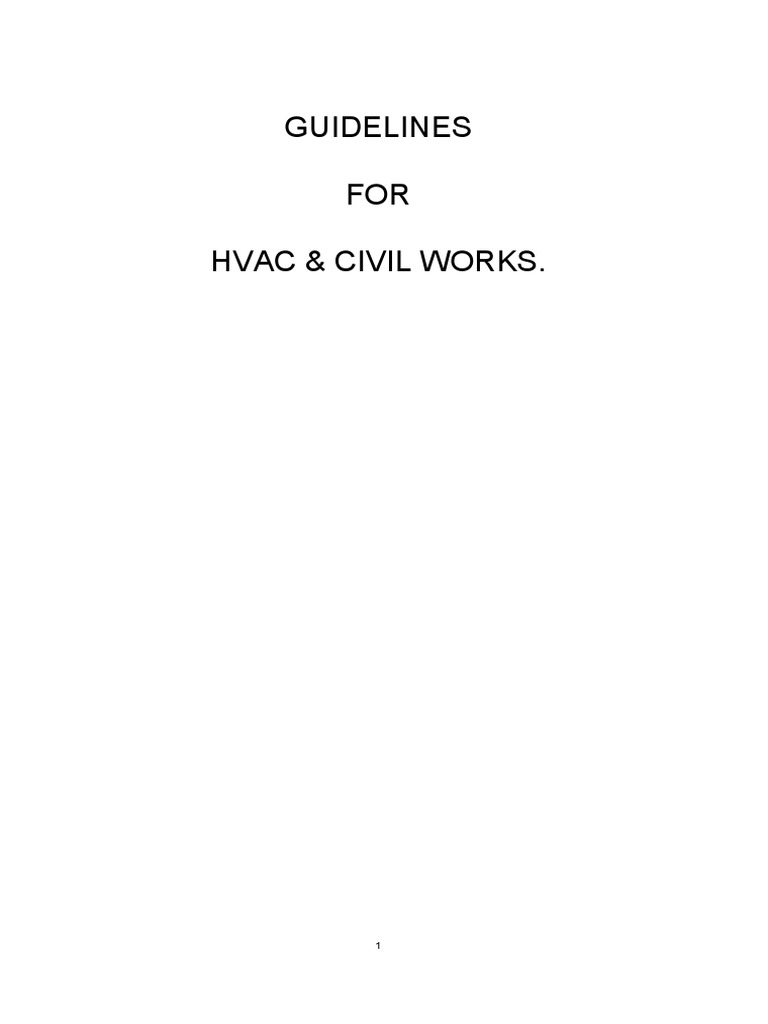 HVAC and Civil Works Technical Guidelines | PDF | Building Automation ...