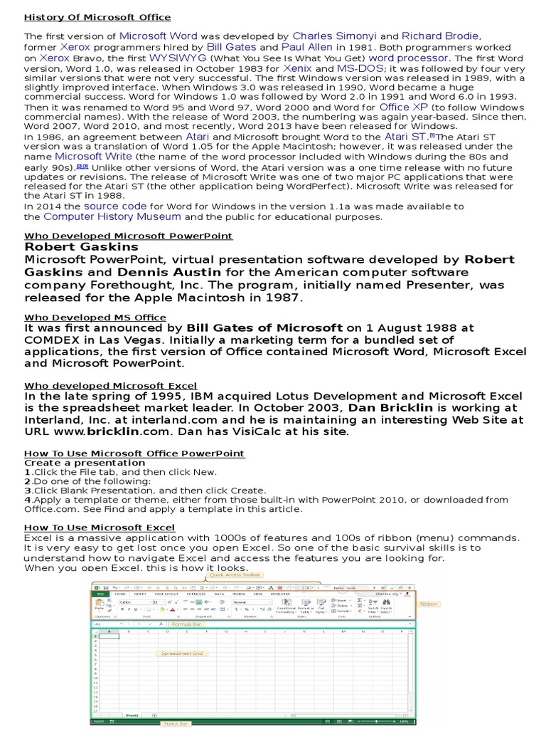 History of Microsoft Office | PDF | Microsoft Word | Microsoft Office