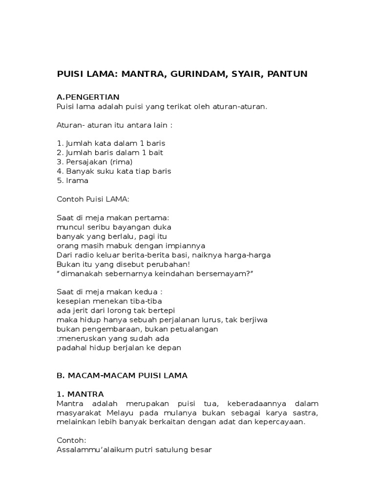 17+ Contoh Puisi Rakyat Syair Pantun Gurindam Gif - Contoh Puisi