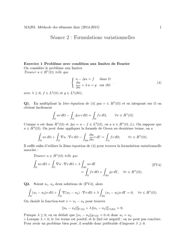 TD2 Cor PDF | PDF | Distribution (Mathématiques) | Méthode des éléments finis