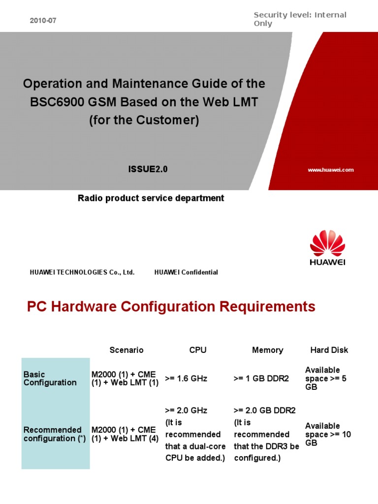Operation and Maintenance Guide of The BSC6900 GSM Based On The Web LMT ...