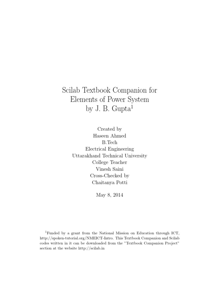Elements of Power System - J. B. Gupta PDF | PDF | Temporal Rates ...