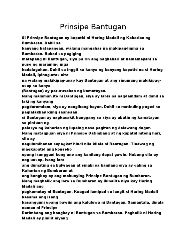 Prinsipe Bantugan | PDF