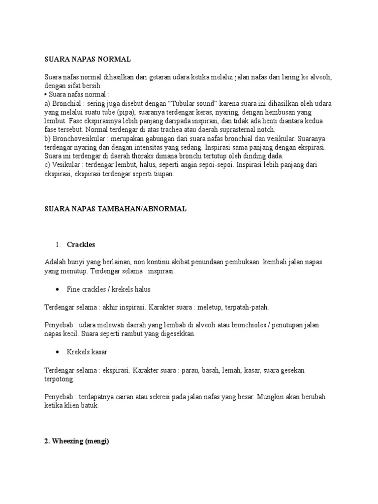 Suara Napas Normal | PDF
