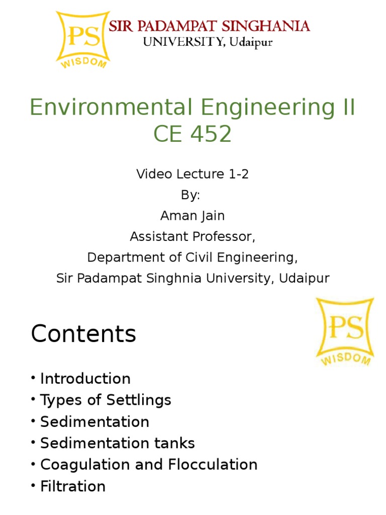 Environmental Engineering II | PDF | Filtration | Chemical Engineering