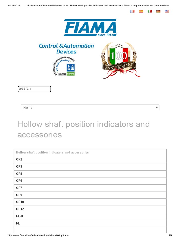 OP3 Position Indicator With Hollow Shaft - Hollow Shaft Position Indicators and Accessories ...