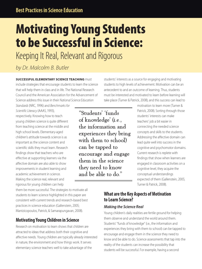 Motivating Young Students To Be Successful in Science | PDF | Inquiry ...