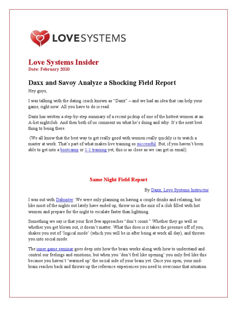 Insider's Takeaway: Nightclub Pickup Tips | PDF