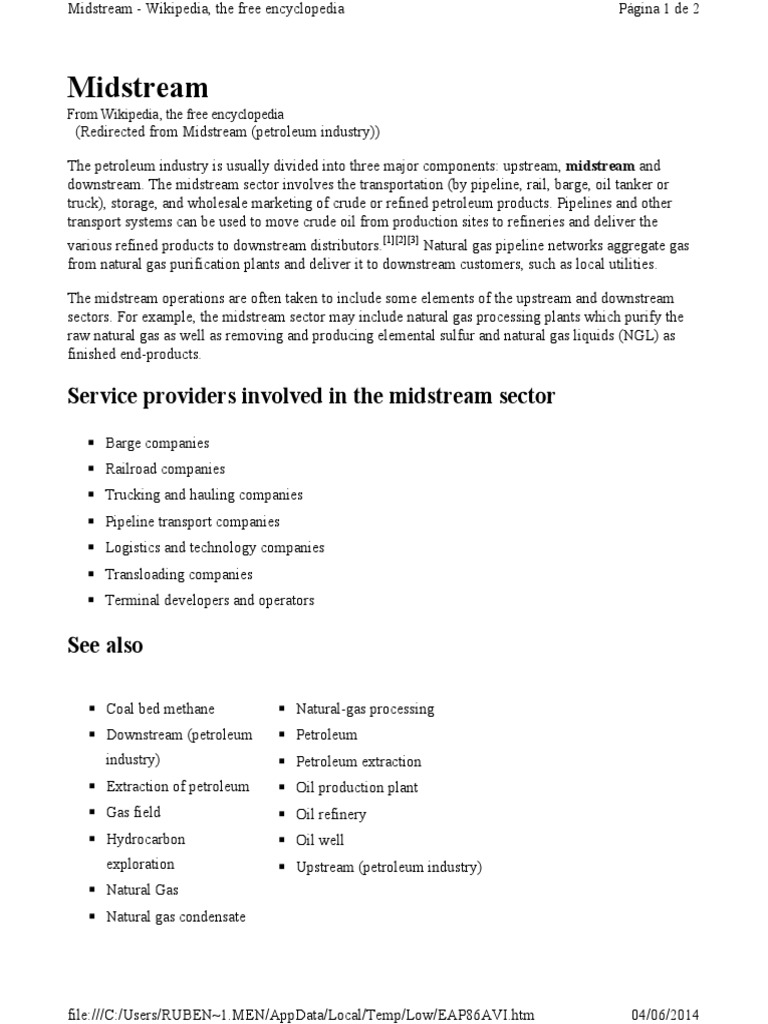 Midstream (Petroleum IndustrY) | PDF | Midstream | Natural Gas Processing