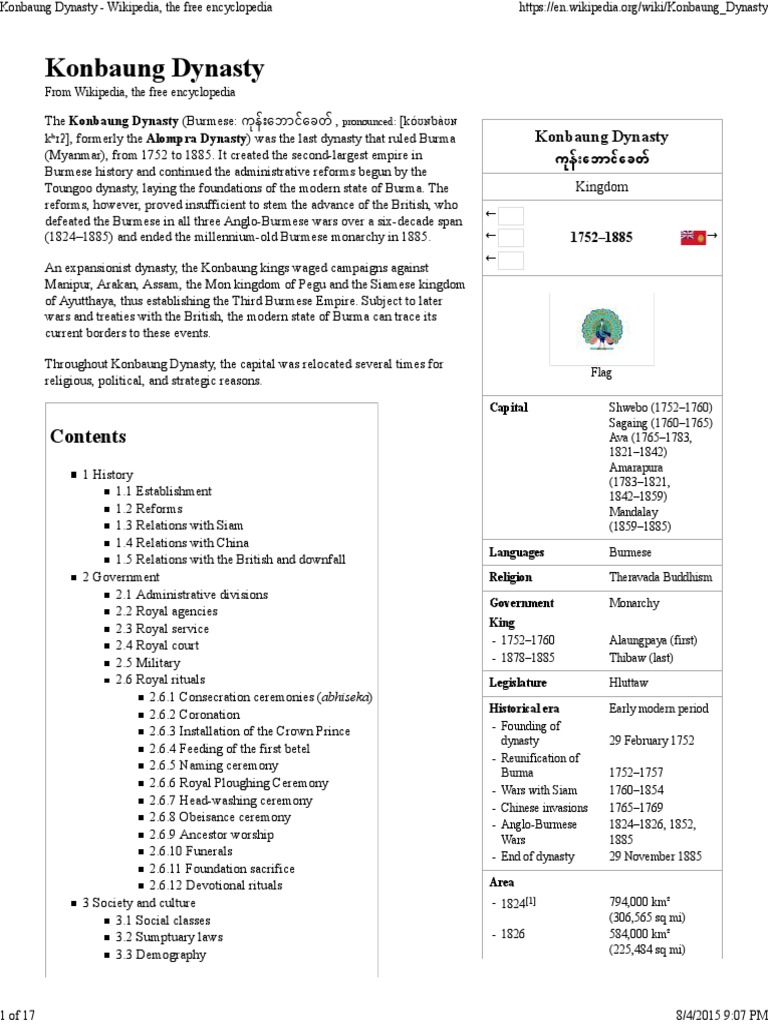 Konbaung Dynasty - Wikipedia, The Free Encyclopedia | Myanmar | Unrest