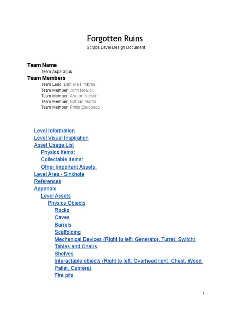 Forgotten Ruins: Team Name Team Members | PDF | Maze | Switch